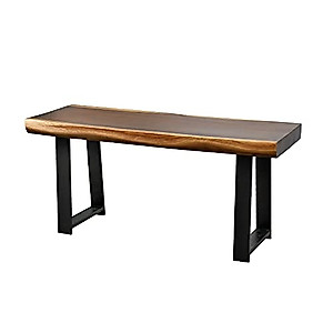 Warmaxx Wood Bench Rectangle Solid Wooden Entryway Stools 39"x13"x18"H Living Room End Table Rustic Live Edge Coffee Table Side Table Bedroom Bathroom Patio Outdoor Garden Foot Stool