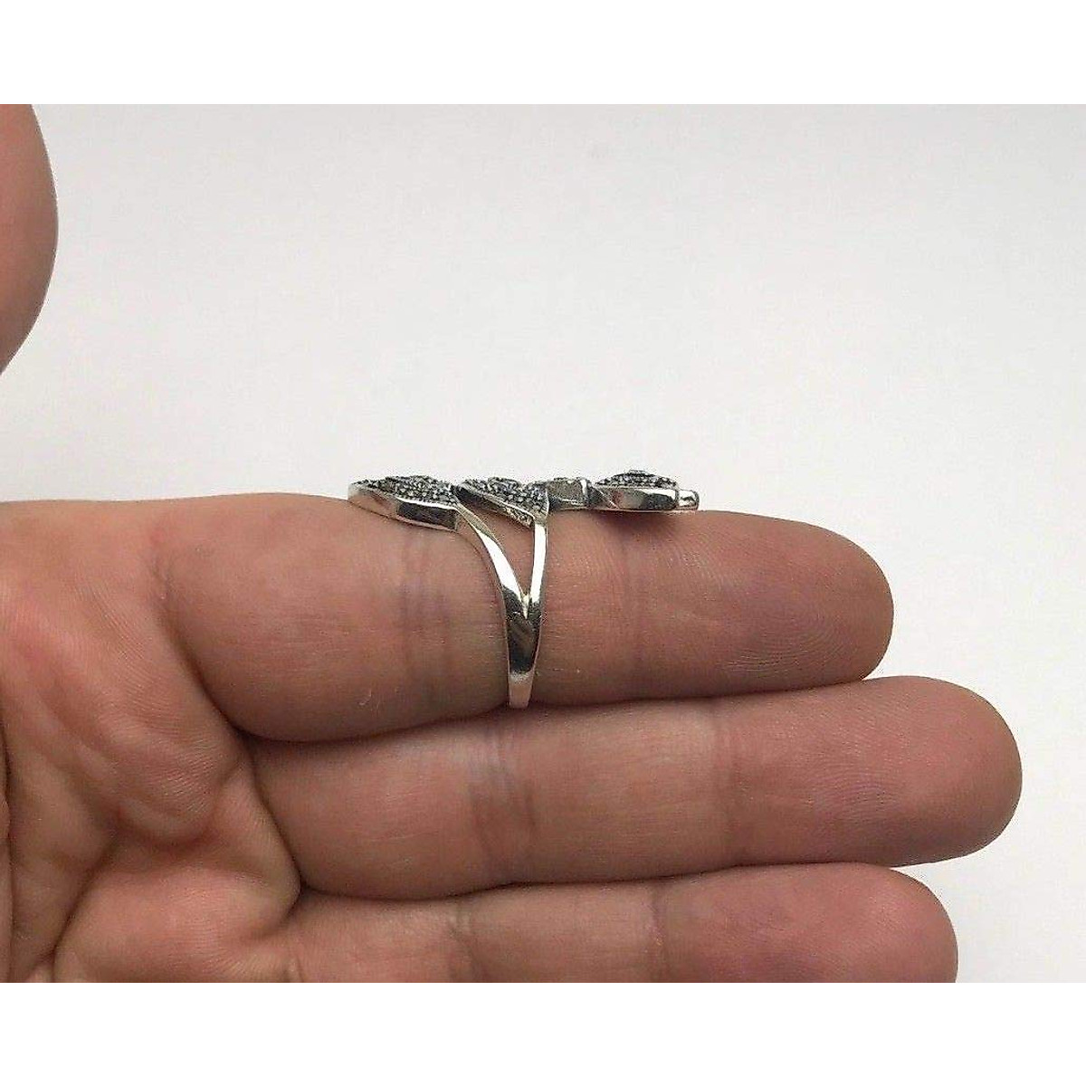 argunjewellery Turkish Jewelry Leaves Cool Marcasite 925K Sterling Silver Women's Ring