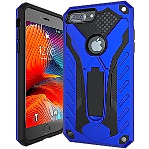 Kitoo Made in USA Defender Designed for iPhone 6 Plus/iPhone 6S Plus Eco-Friendly Case with Kickstand, Military Grade Shockproof 12ft. Drop Tested - Blue