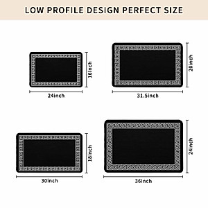 ALAGEO Doormat Geometric Greek Key Design Welcome Mat Entrance Floor Mat Black Door Mar Indoor Outdoor Entrance Floor Mat Non Slip Rubber Mat 24 x 36 inch