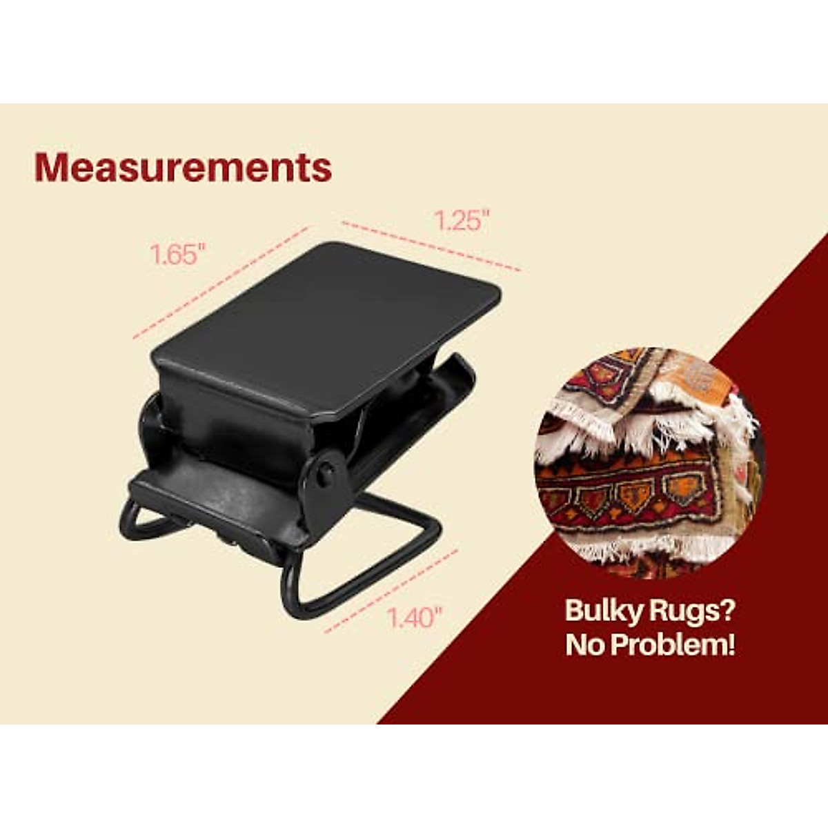 Wise Linkers Rug Clips (4 pcs) Wire Back Rug Clips for Wall Hanging Rugs Quilts Hanger Clamps Black