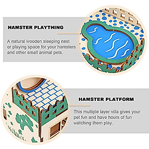 Balacoo Hamster Castle Pet Hamster Climbing Toy Small Pet Hut Wooden Hamster Cabin