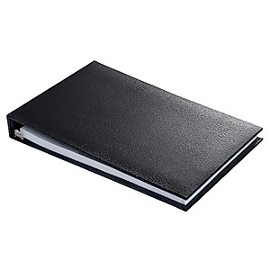 Executive 7 Ring Check Binder, 500 Check Capacity, for 9x13 Inch Sheets, with 6 Year Calendar Organizer, Sleek Business Design, Premium Quality - Black (11703)