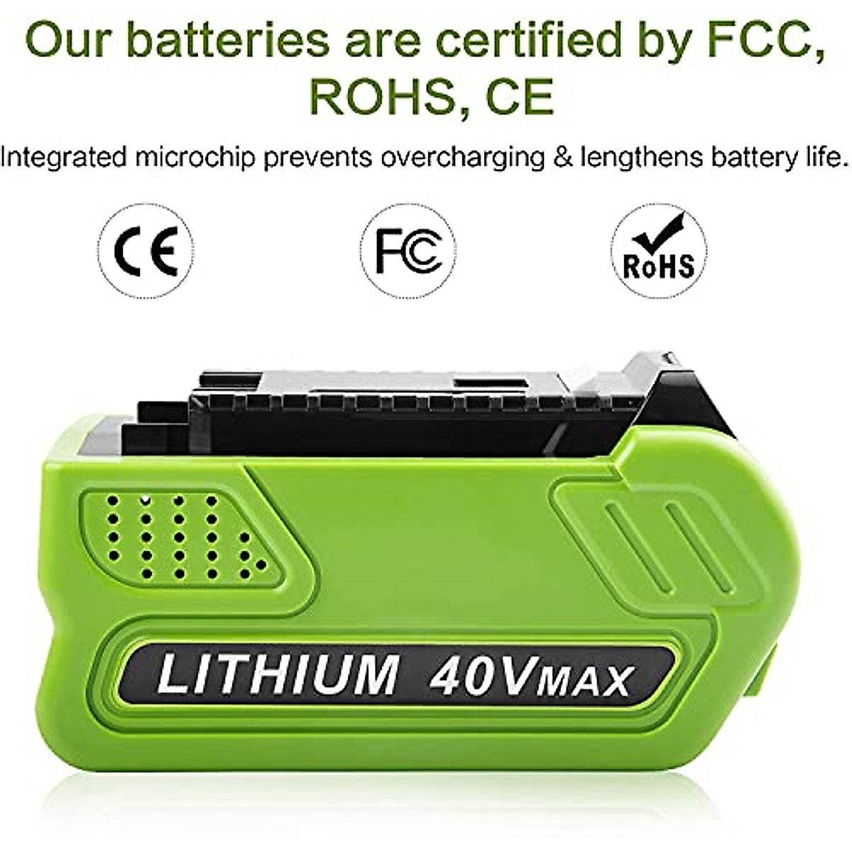 2-Pack High-Output 6.0Ah 40V Battery for GREENWORKS 40-Volt Tools Battery (G-MAX 40V System)