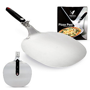 Pizza Spatula - 12 x 14 Inch Stainless Steel Pizza Peel - Foldable Pizza Paddle with Ergonomic Handle - Food Grade Material - Highly Durable Sturdy Construction - Perfect for Pies, Pizza, All Ovens