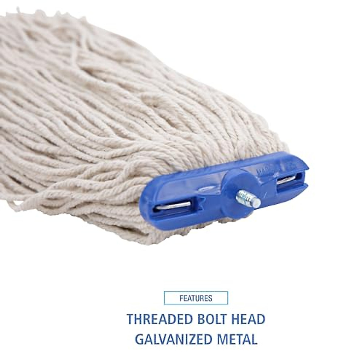 Boardwalk BWK720C 20 oz. Economical Lie-Flat Cotton Fiber Mop Head - White (12/Carton)