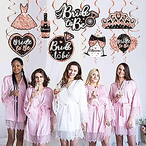 30Pcs Bachelorette Party Decorations Bride to Be Hanging Swirl, Rose Gold Bridal Shower Ceiling Whirls Party Supplies, Pink Hens Night Foil Swirls Wedding Engagement Hanging Décor for Women
