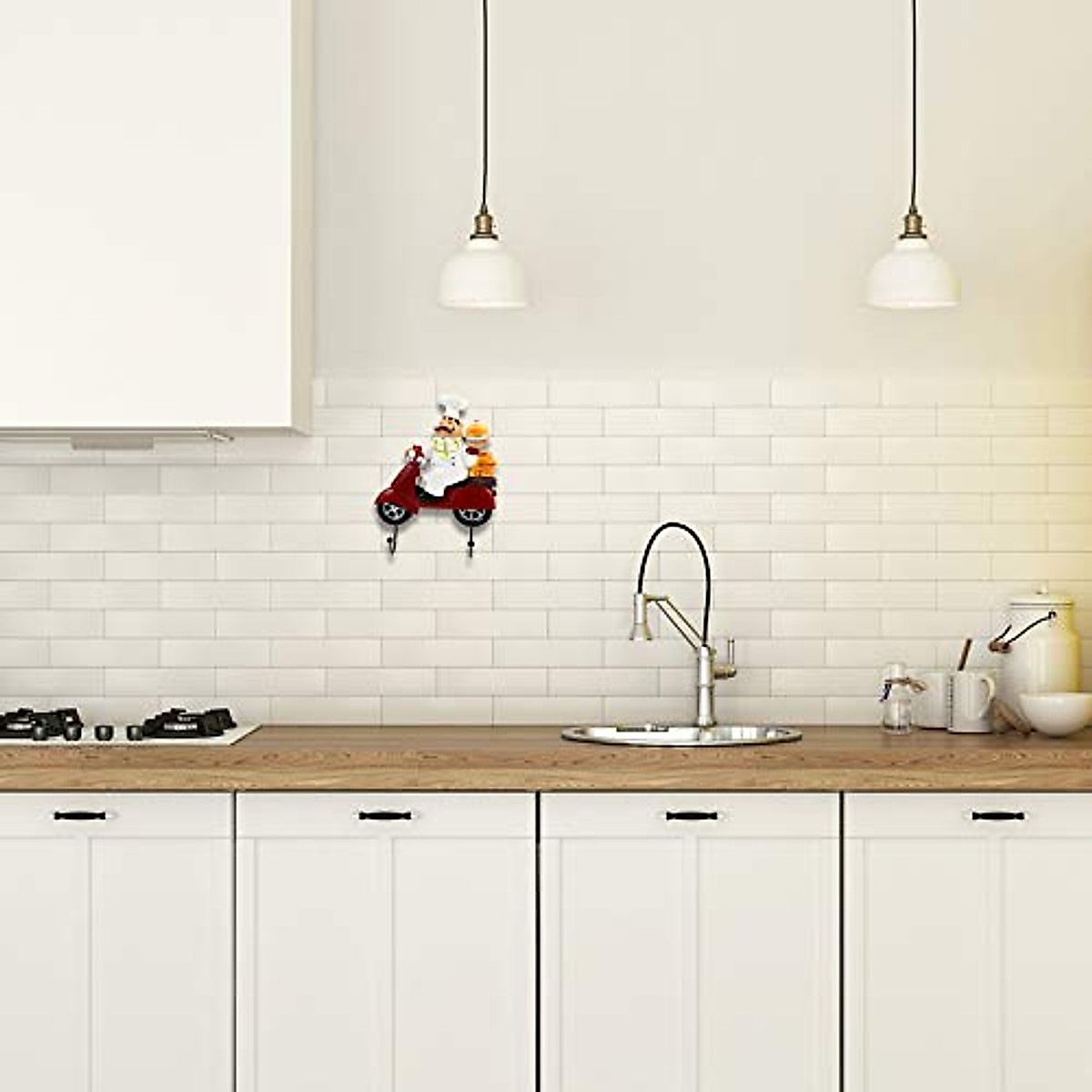 LUOZZY Fat Chef Hooks Decor Chef Hook Hanger Kitchen Wall Hanger Apron Hook Wall Mount Pan Racks for Kitchen