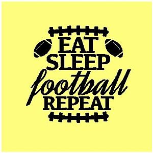 Eat Sleep Football Repeat Wall Sticker Decal Sport Player - / Mens Boys Kids Image Man-Caves, Playroom bedroom (Designs 1)