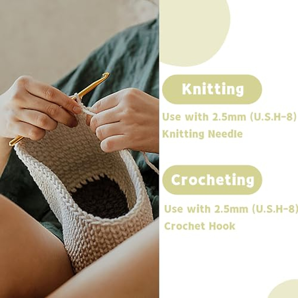 328 Yards Yarn for Crocheting,250g/8.81oz Green Crochet Yarn,Soft Yarn for Crocheting Knitting with Stitch Markers,Blunt Needles Chunky Thick Cotton Nylon Blend Yarn for Crocheting Beginner