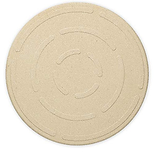 Navaris 14 Inch Round Cordierite Pizza Stone - XXL Baking Stone for BBQ Grill Oven for Homemade Crispy Crust Pizza, Bread, Cheese - Incl. Recipe Book