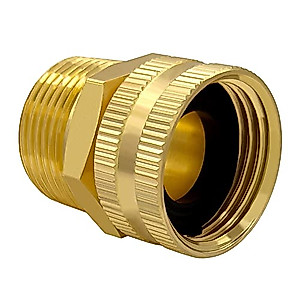 Hooshing 3PCS 3/4" GHT Female to 3/4" NPT Male Garden Hose Swivel Adapter Solid Brass Garden Hose Connectors