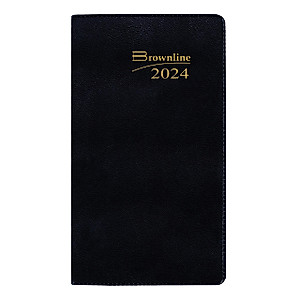 Brownline 2024 Essential Monthly Two-Year Pocket Planner, January 2024 to December 2025, Stitched Binding, 6.5" x 3.5", Assorted Colors (CA24.AST-24)