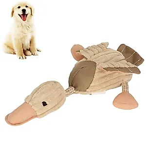 Cyrank Plush Dog Toy, Squeaky Dog Toys Cute Duck Shape Dog Chew Tough Toy Tug of War Dog Toys Stuffed Animal Dog Toys Puppy Teething Toys Durable Interactive Dog Toys for Small Medium Large Dogs