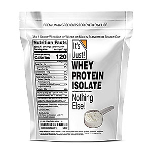 It's Just! - Whey Protein Isolate (Unflavored), Grass-Fed Dairy Cows, Product of United Kingdom, 30g Protein (Unflavored, 3 Pound)
