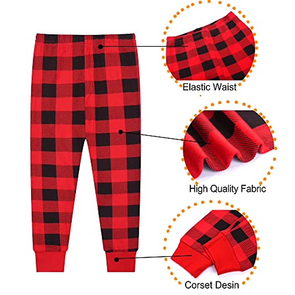 Kissage Matching Family Christmas Pjs Set Cotton Christmas Pajamas Holiday Sleepwear For Women Men Xmas Tree (4361-12)