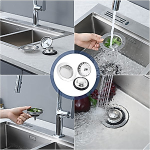 WINDALY 3 Pack of Kitchen Sink Strainer and Stopper, Sink Disposal Stopper and Basker Drain Filter Sieve, Stainless Steel and Anti-Clog, Fits Most Standard 3-1/2 Inch Kitchen Drains (L)