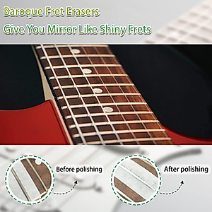 Baroque Fret Erasers 180 & 400 & 1000 Grits, Guitar Fret Polishing Abrasive Rubber Blocks, Set of 3 Grits