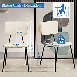Bacyion Dining Room Chairs Set of 4 - Modern Boucle Fabric Kitchen Chairs, Dining Chairs with Metal Legs for Dining Room, Kitchen, Living Room