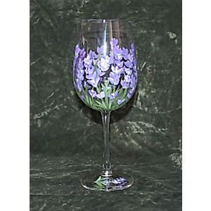 Hand Painted Wine Glasses - Purple Lavender (Set of 2)