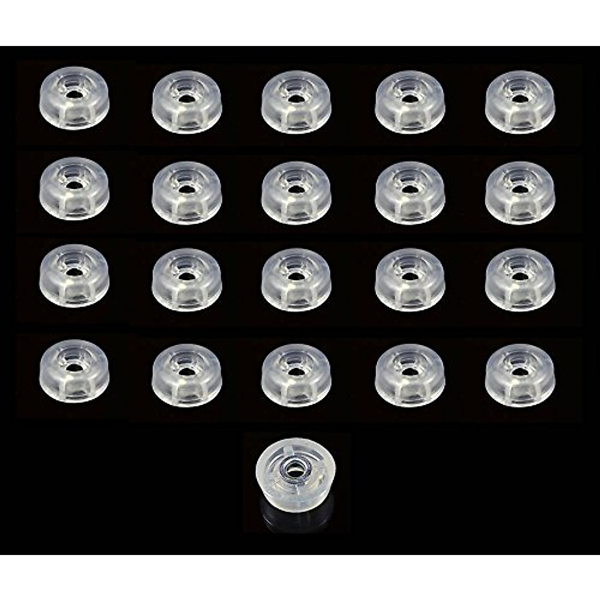 20 Small Clear Round Rubber Feet W/SCREWS- .250 H X .671 D - Made in USA - Food Safe Cutting Boards Electronics Crafts #