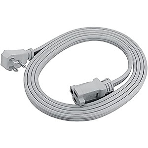 Clear Power 9 ft 14/3 Gray Air Conditioner/Major Appliance Indoor Extension Cord, Grounded Flat Plug, Perfect for AC Units and Major Appliances, DCIC-0003-DC