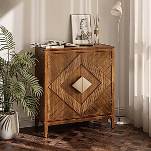 COZAYH Farmhouse Storage Cabinet Accent Sideboard Wood Buffet Cabinet with 2-Door for Living Room, Hallway, Bedroom, Dining Room