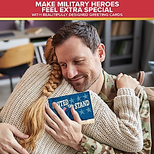 Decorably 24 Pack Patriotic Cards with Envelopes & Stickers - 6 Designs with Printed Message Inside Patriotic Thank You Cards, 6x4in Thank You for Your Service Cards, Patriotic Note Cards