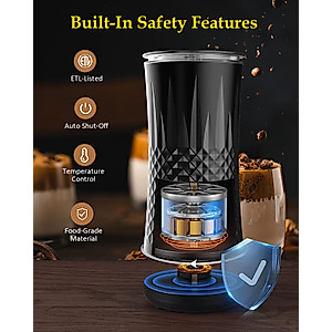 Milk Frother, Ausyle 4-in-1 Electric Milk Frother and Steamer, Non-Slip Stylish Design, Hot & Cold Milk Steamer with Temperature Control, Auto Shut-Off Frother for Coffee, Latte, Cappuccino, Macchiato