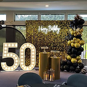 Gold Shimmer Wall Backdrop,24 Pcs Square Sequin Wall Panels Birthday Wedding Backdrop Bachelorette Party Decoration, Wall Decor for Christmas Photo Backdrops Anniversary Engagement Graduation