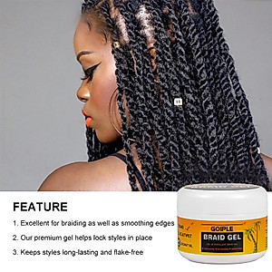 8.8OZ Strong Hold Braiding Gel for Twists, Locs, Cornrows - Tames Frizz, High Shine, No Flake, Easy Edge Control
