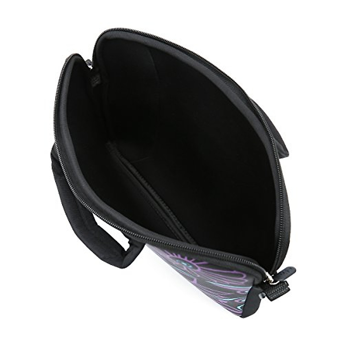 AUPET 16 16.5 17-17.3-Inch Water Resistant Neoprene Sleeve Notebook Neoprene Messenger Case Tote Bag with Outside Handle and Adjustable Shoulder Strap & Extra Pocket(Purple Flower)