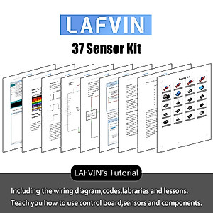 LAFVIN 37 in 1 Sensor Module Kit for R3 Board Mega2560 Mega328 Nano Compatible with Arduino IDE with Tutorial