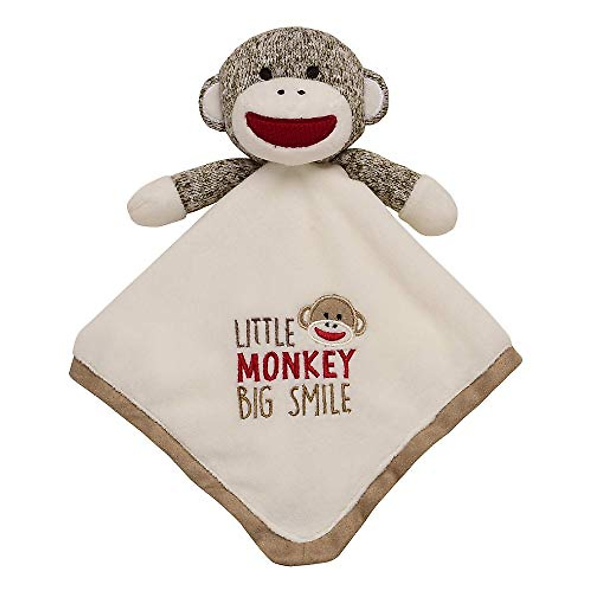Baby Starters Baby Snuggle Blanket and Toy with Satin, Sock Monkey, 14 inches