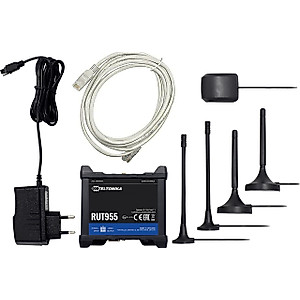 Teltonika RUT955K031Y0 Model RUT955 Industrial Cellular Router; Dual SIM; 4G LTE (Cat 4), 3G, 2G Connectivity; for use with Verizon; Auto Failover; Auto APN; Up to 100 Wi-Fi Users