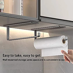 Paper Towel Holder, Aheucndg Wall Mount Paper Towel Holder, for Kitchen or Bathroom Self-Adhesive Paper Roll Holder or Bath Towel Holder Hangers(1Pack)