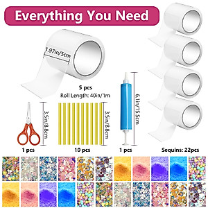 5+35 Pieces Nano Tape Bubbles Kit, Anglecai 5 Pack Double Sided Tape Plastic Super Elastic Bubbles Nano Tape DIY Craft Kit for Party Favors