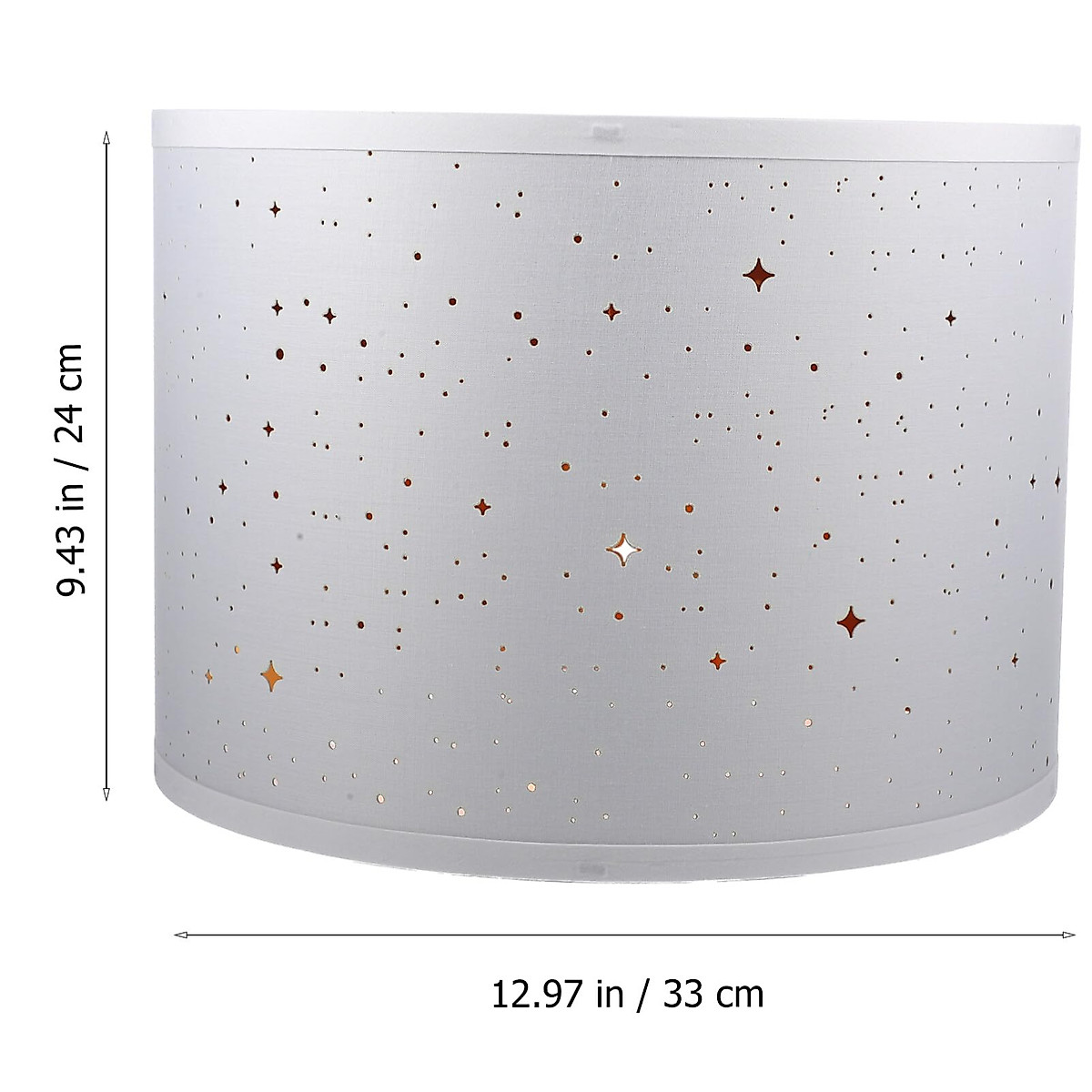 Didiseaon Drum Lampshades, Medium Lampshades 12.97 Top X12.97 Bottom X9.43 High, Fabric Lampshades Star Pattern Lampshade for Table Lamps Floor Lamps, Spider Fitter Type