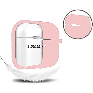 Protective Case Cover for Airpods Pro Charging Case with Ear Tips 1 Pair Kit, Air Pods Silicone Case with Soft Cute Ball Pom Pom Keychain Kit Together with Ear Buds Tips 2&1 (X, Light Pink)