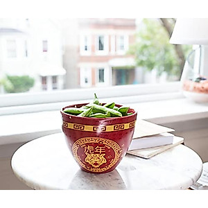 Year Of The Tiger Chinese Zodiac Ceramic Dinnerware Set | Includes 16-Ounce Ramen Noodle Bowl and Wooden Chopsticks | Asian Food Dish Set For Home & Kitchen | Kawaii Lunar New Year Gifts