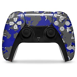 WraptorSkinz Skin Wrap compatible with Sony PS5 DualSense Controller WraptorCamo Old School Camouflage Camo Blue Royal (CONTROLLER NOT INCLUDED)