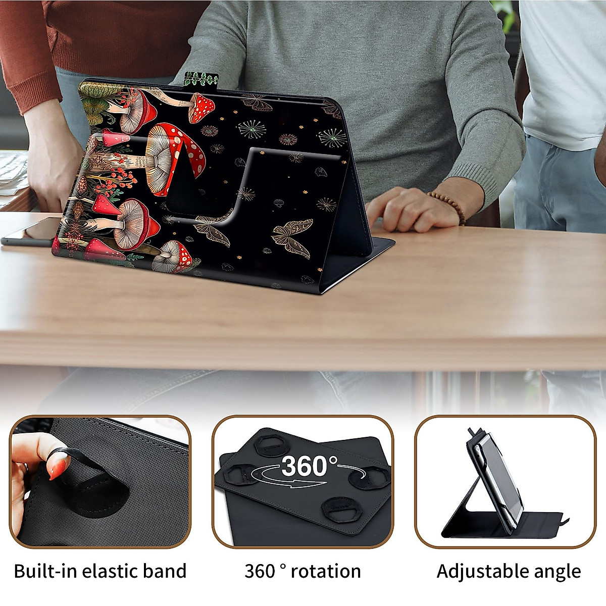 Case for TCL Tab 10 5G 10.1" Tablet (Model: 9183W) 2022 Release/for TCL TAB 10s 10.1"（2021,360 Degree Rotating Stand and Magnetic Closure Case for TCL TAB10 5G/TCL TAB 10s,Cute Forest Mushroom