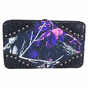 Zzfab Rhinestone Studded Camo Wallet Girl Wallet (pink)