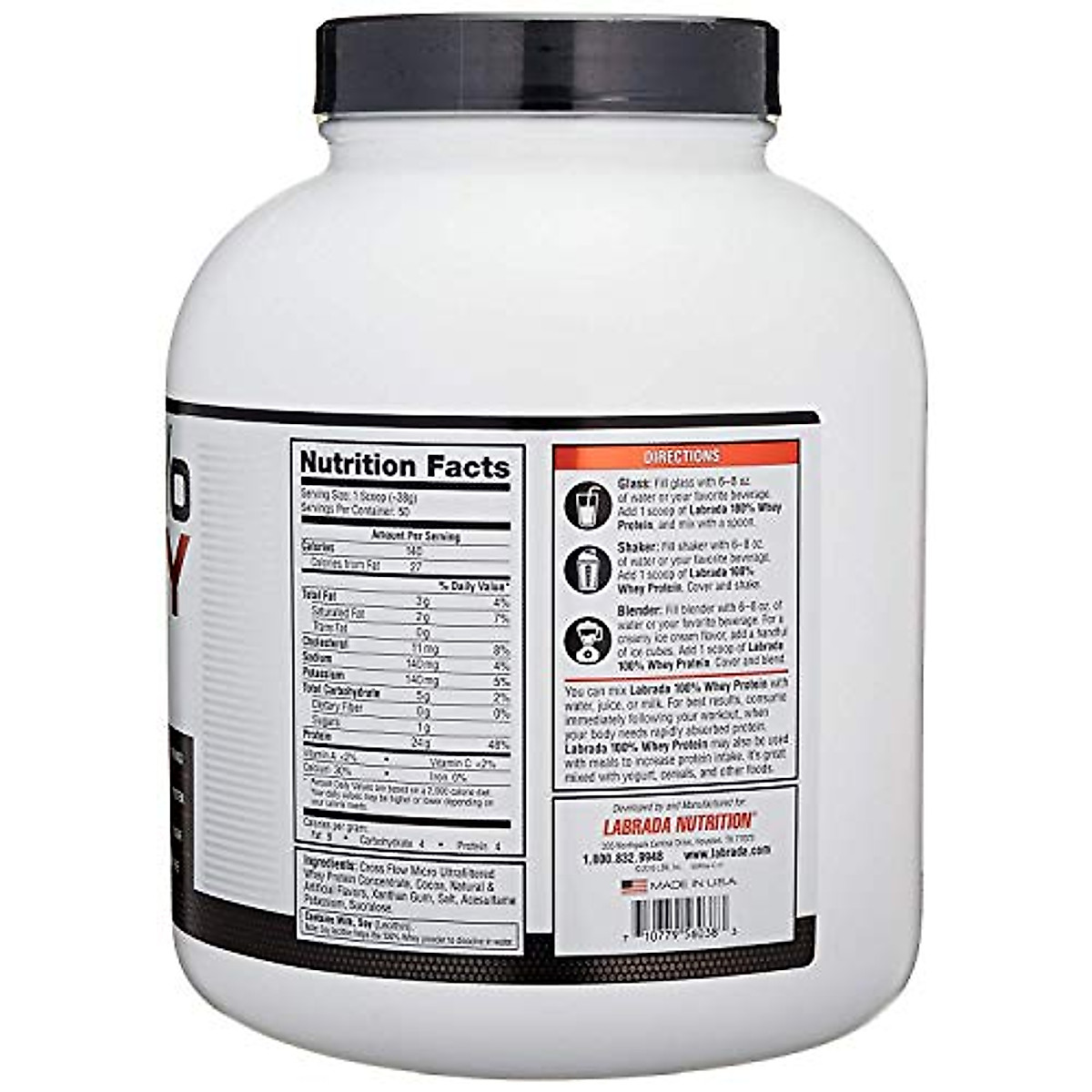 Labrada Nutrition 100% Whey Protein Chocolate 4.13 Pound