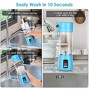 Portable Blender,Personal Blender with USB Rechargeable Mini Fruit Juice Mixer,Personal Size Blender for Smoothies and Shakes Mini Juicer Cup Travel 380ML,Fruit Juice,Milk