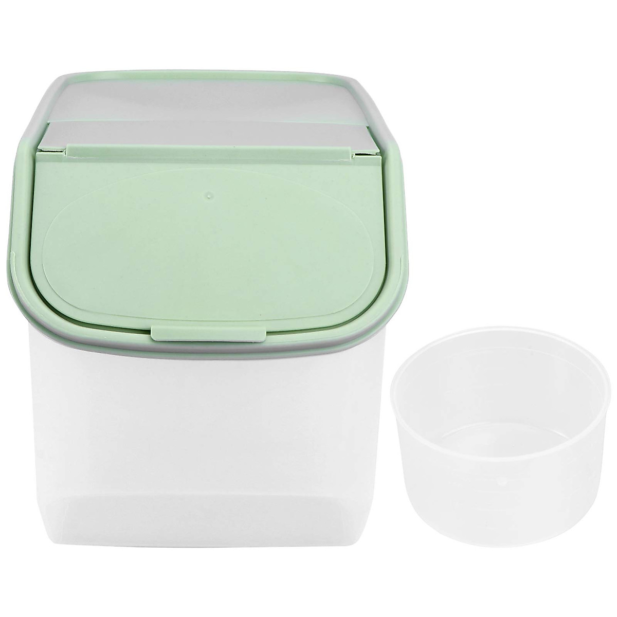 Cabilock Large Food Storage Container with Flip Lid Airtight Rice Bin Transparent Dry Food Organizer Pet Food Containing Box for Snacks Sundries