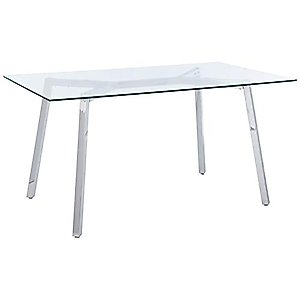 Christopher Knight Home Zavier Tempered Glass Dining Table, Clear / Chrome
