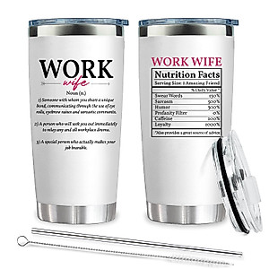 CHICKOR Work Wife Tumbler 20 oz – Funny Work Wife Gifts for Women, Coffee Travel Mug, Office Bestie Appreciation, Work Wifey Insulated Stainless Steel Cup for Coworkers, Boss, Friends