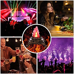 GULI Halloween 3W Prop LED Fake Fire Flame Effect Lamp Torch Night Light Artificial 3D Campfire Lamp for Christmas Festival Event Party Club Decor(6inches-Stand Led Flame Light)