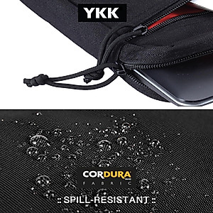 Rough Enough 13 14 Inch Laptop Sleeve Case Bag with Zipper Accessory Pocket for Notebook Computer Black Cordura